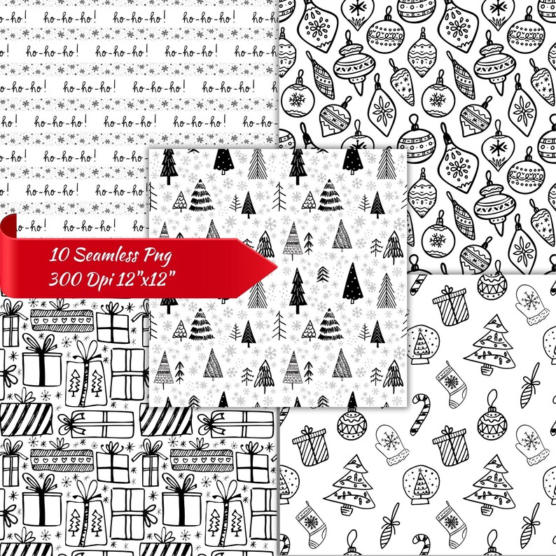 Christmas Digital Pattern and Paper Graphics, Downloadable Models ...