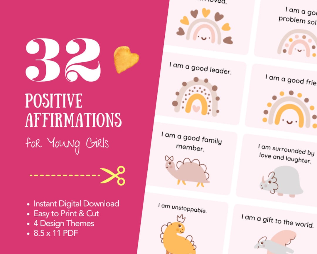 32 Printable Positive Affirmations for Toddlers & Little Girls - PDF ...