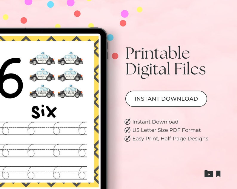 1-10 Printable Numbers Tracing Worksheets, Trucks - Homeschool ...