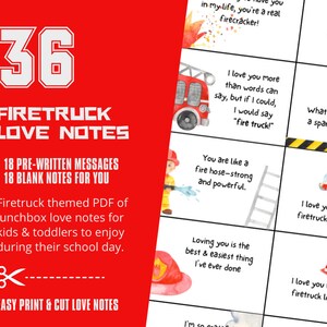 Printable Firetruck Firefighter Love Notes for Toddlers & Kids - Easy ...