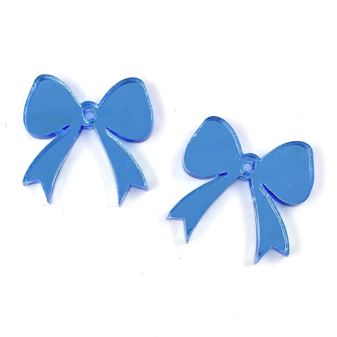 Blue Mirror Acrylic Bow Blanks: DIY Earring Making Supplies (3 Pair) - Etsy