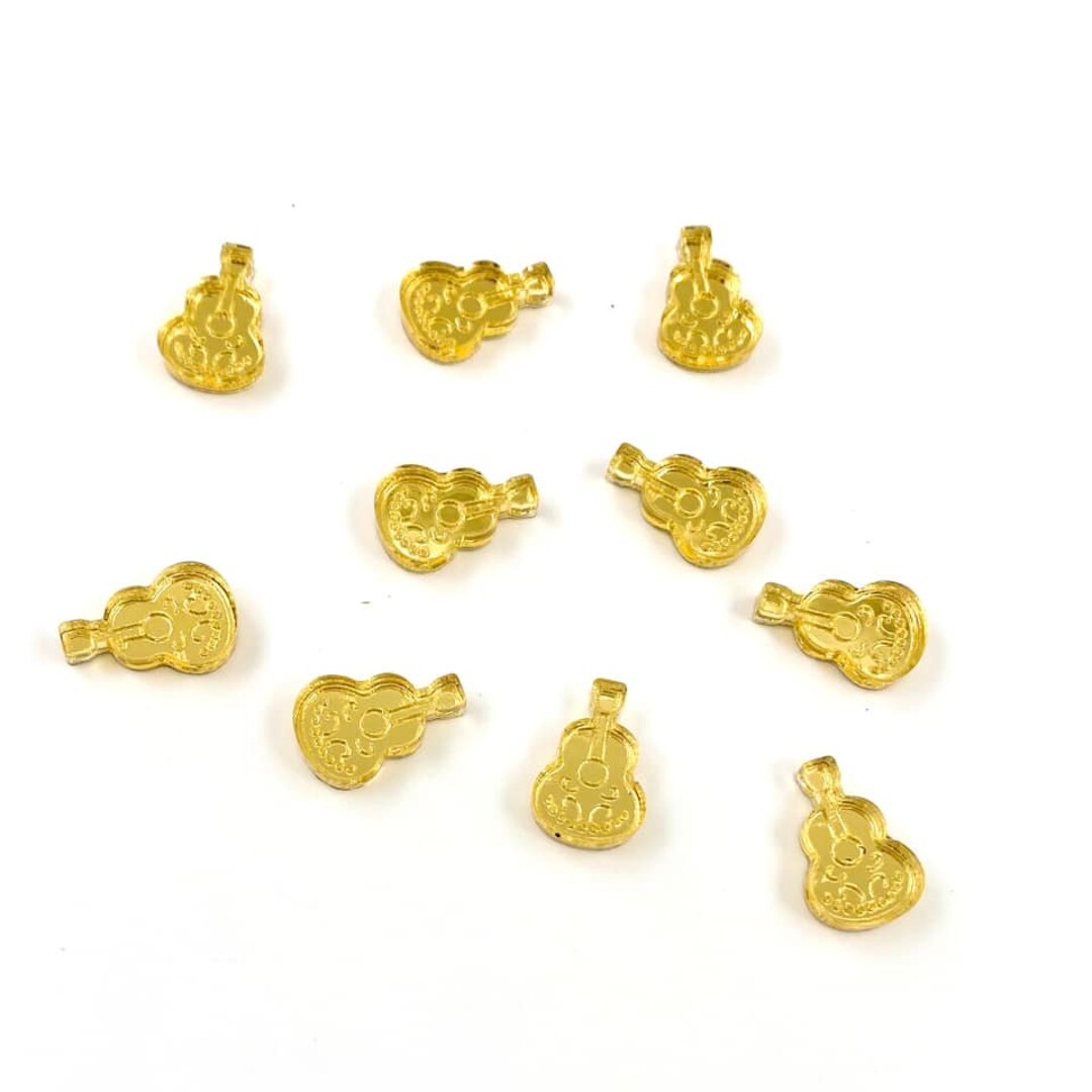 Mirror Gold Guitar Acrylic Blanks, DIY Earrings, Cinco De Mayo Blanks ...