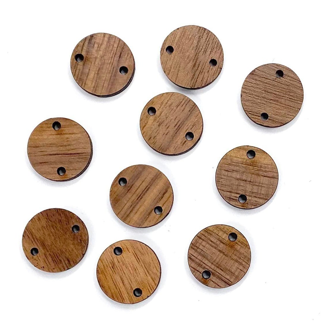 Round Walnut Wood Connectors - DIY Earrings - Wood Jewelry Supplies ...