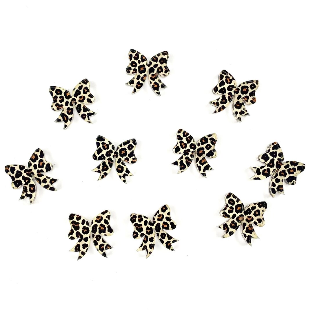 Leopard Bow Acrylic Blanks, DIY Acrylic Jewelry Blanks, Blanks for ...
