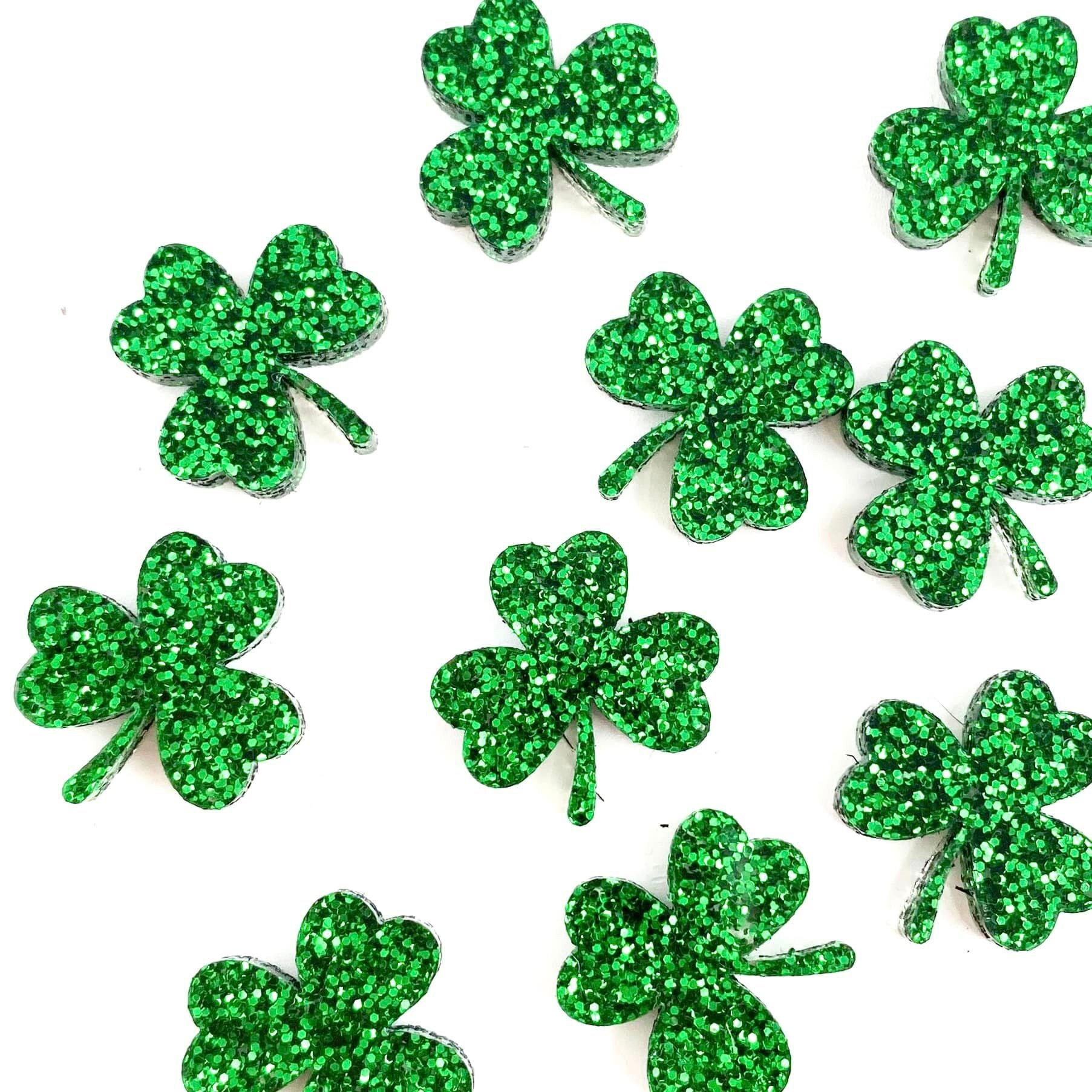 Green Glitter Shamrock Acrylic Blanks, DIY Earrings, Jewelry Blanks ...