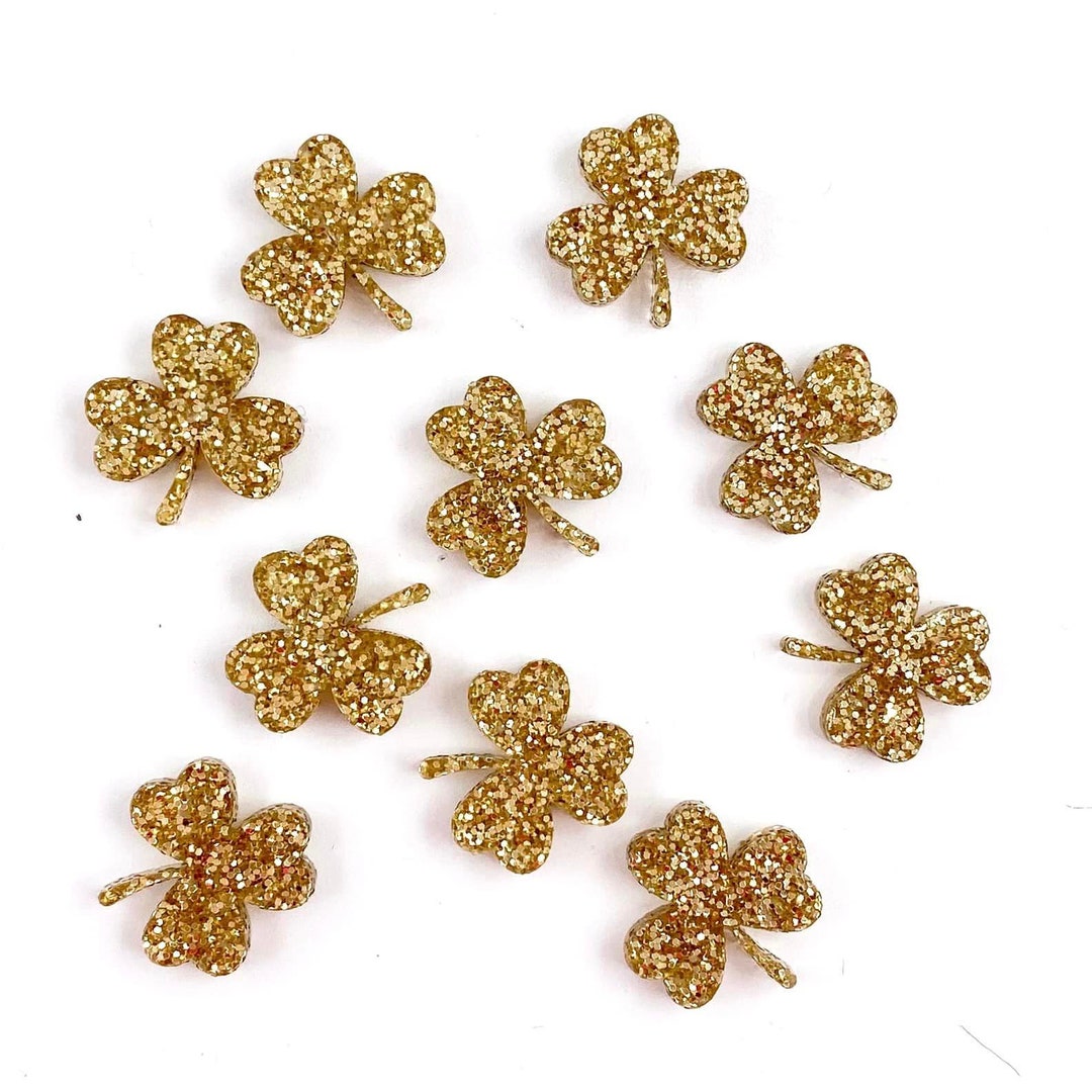Gold Glitter Shamrock Acrylic Blanks, DIY Earrings, Jewelry Blanks ...