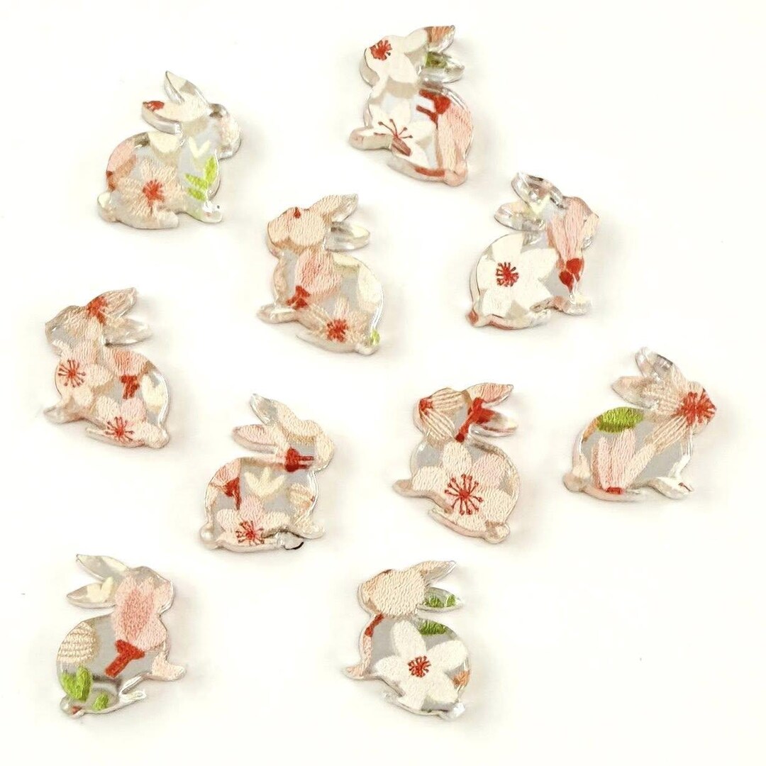 Coral Floral Bunny Acrylic Blanks - DIY Farm Animal Earring Blanks ...