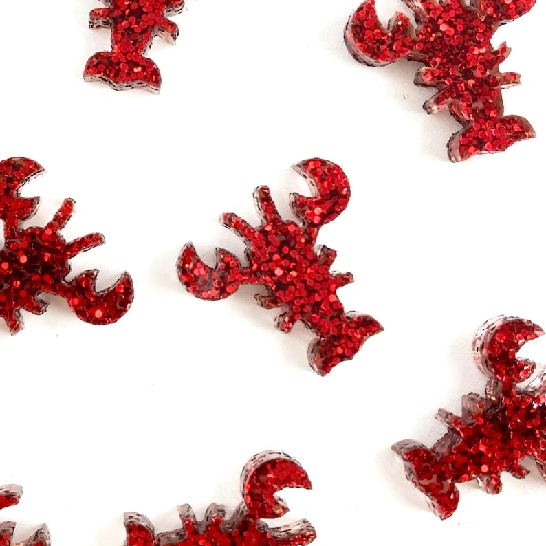 Red Glitter Crawfish Acrylic Blanks-diy Earrings-acrylic Jewelry Blanks ...