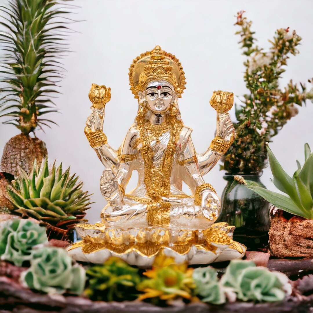 3 Inch/7.62 Cm Lakshmi Ji on Lotus,lakshmi Idol Hindu Goddess of Money ...