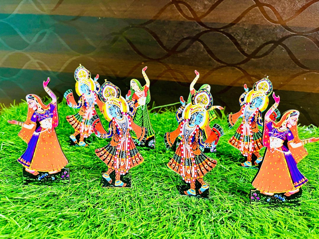 4inch/11cm Shri Krishna ,ras Leela Dance of Radha Krishna Wooden Statue ...