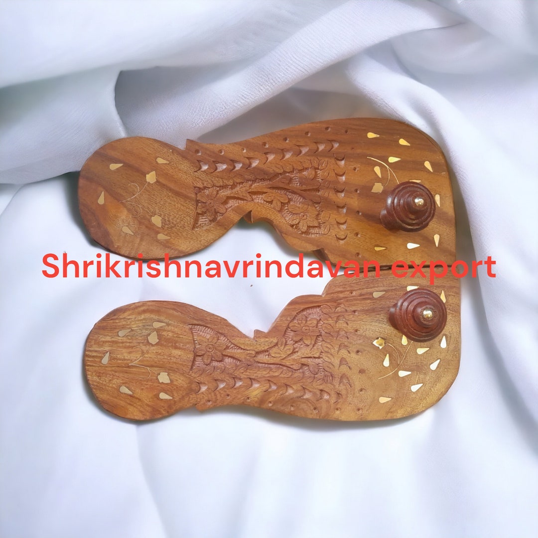 9 No Wooden Slippers Khadau for Temple,pooja Articles, Charan Paduka ...