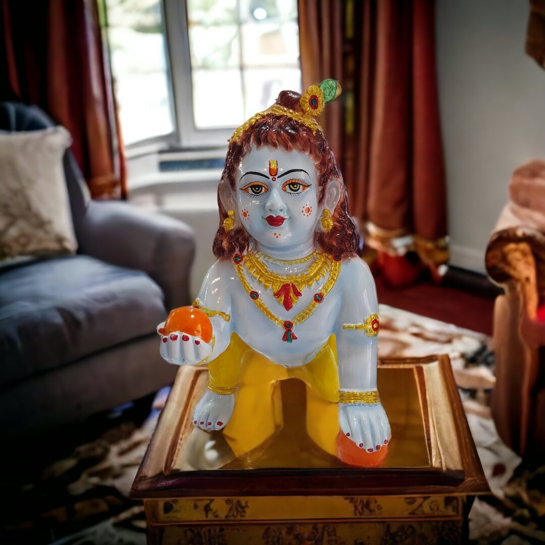 Bal Krishna Fiber Statue/pratima, Idol in Very Big Size Sitting in Sofa ...