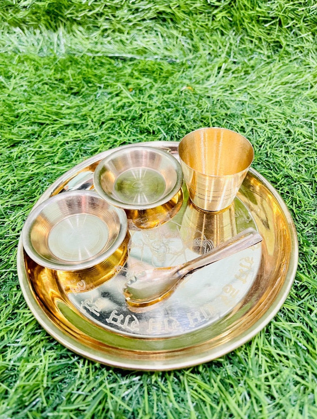 Handmade Traditional Brass Puja Thali,bhog Thali,janmashtami Navratri ...