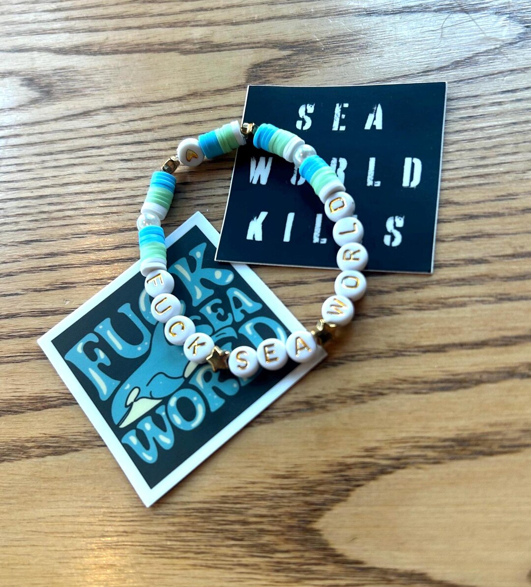 Seaworld Sucks Sticker Bracelet Protest Kit. One Fuck Seaworld Bracelet ...