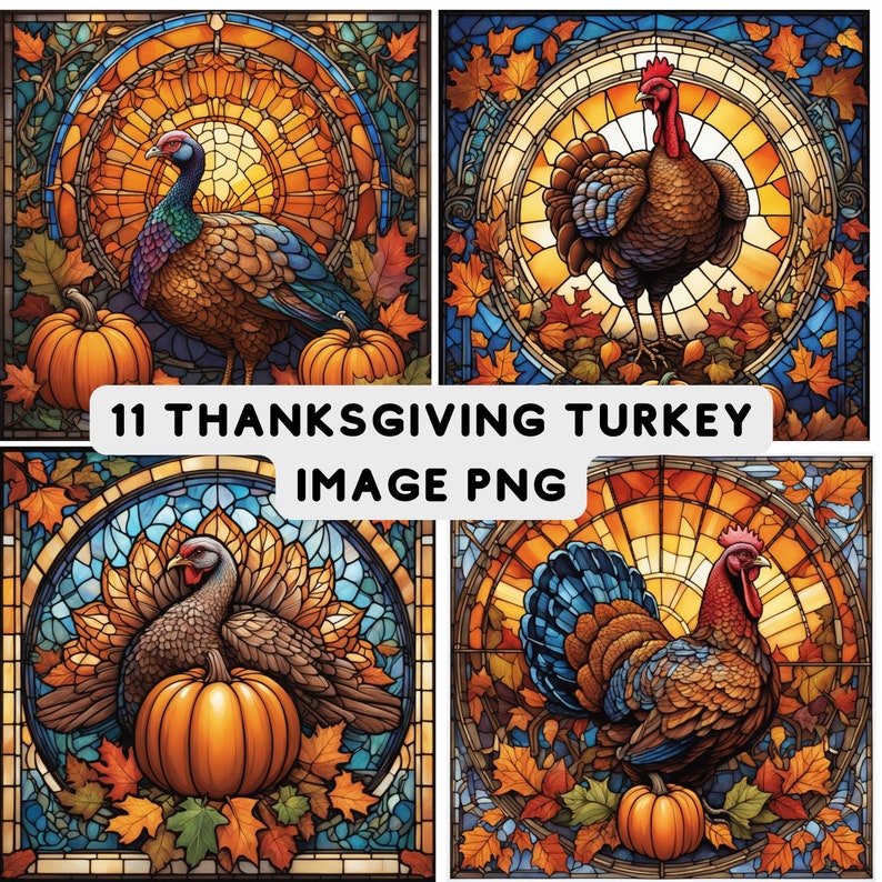 Stained Glass Thanksgiving Printable Png ımage, Pumpkin Png, Autumn ...