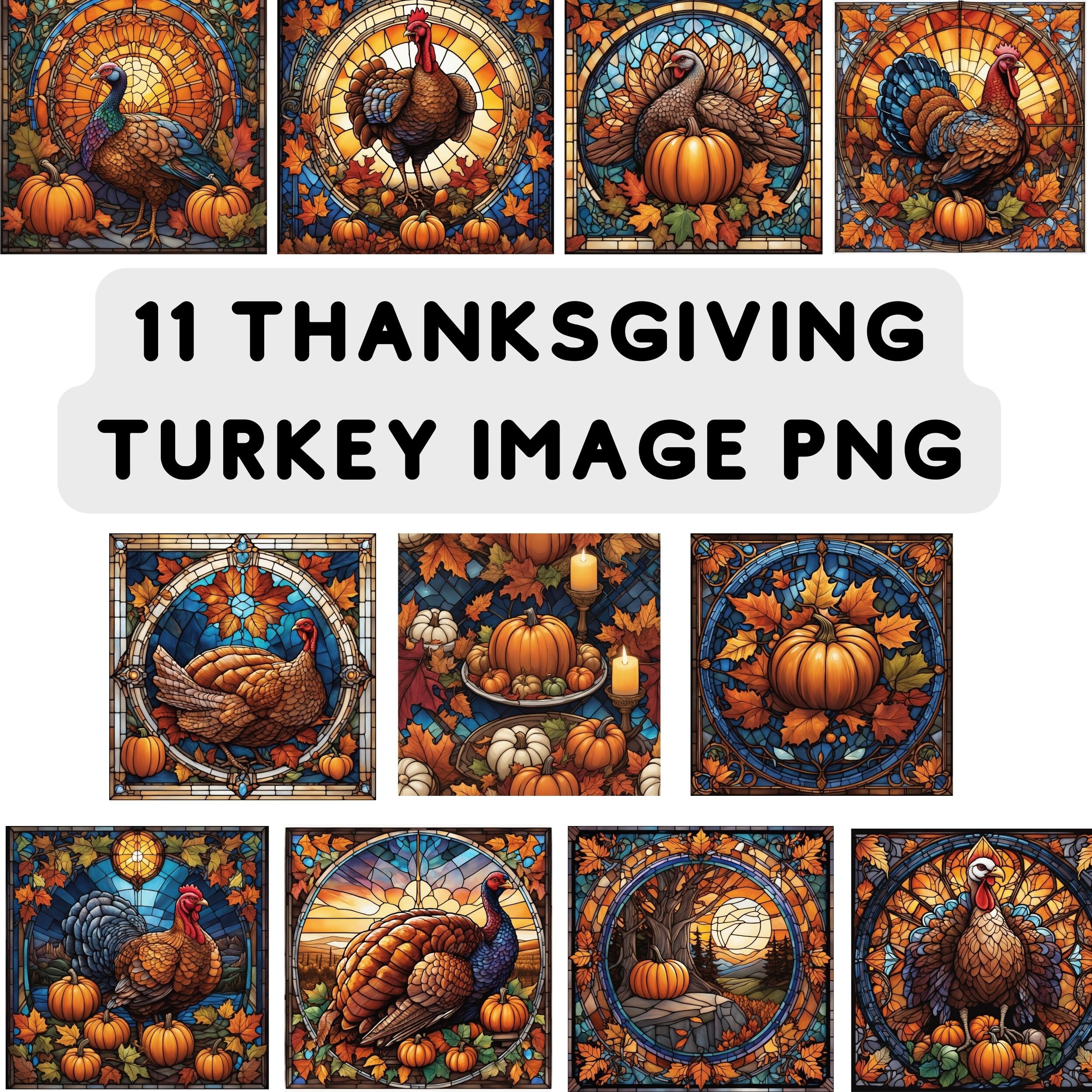 Stained Glass Thanksgiving Printable Png ımage, Pumpkin Png, Autumn ...