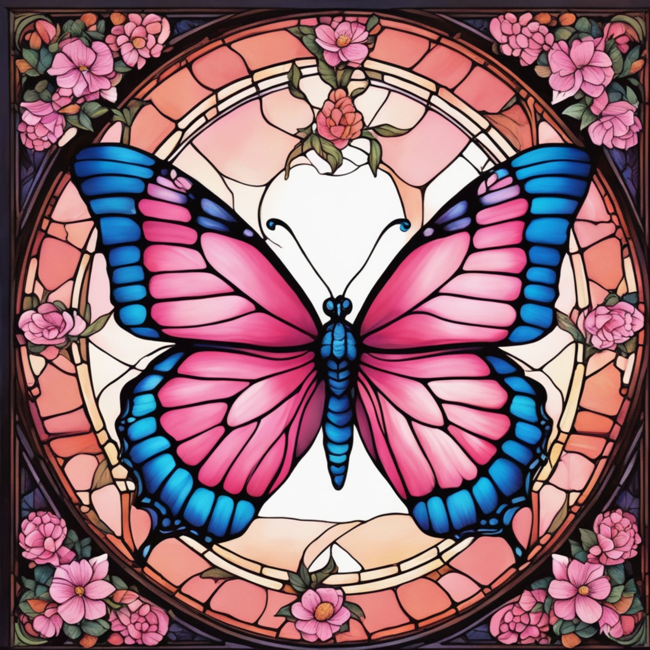 Stained Glass Butterfly Printable PNG Clipart, Printable Digital Wall ...