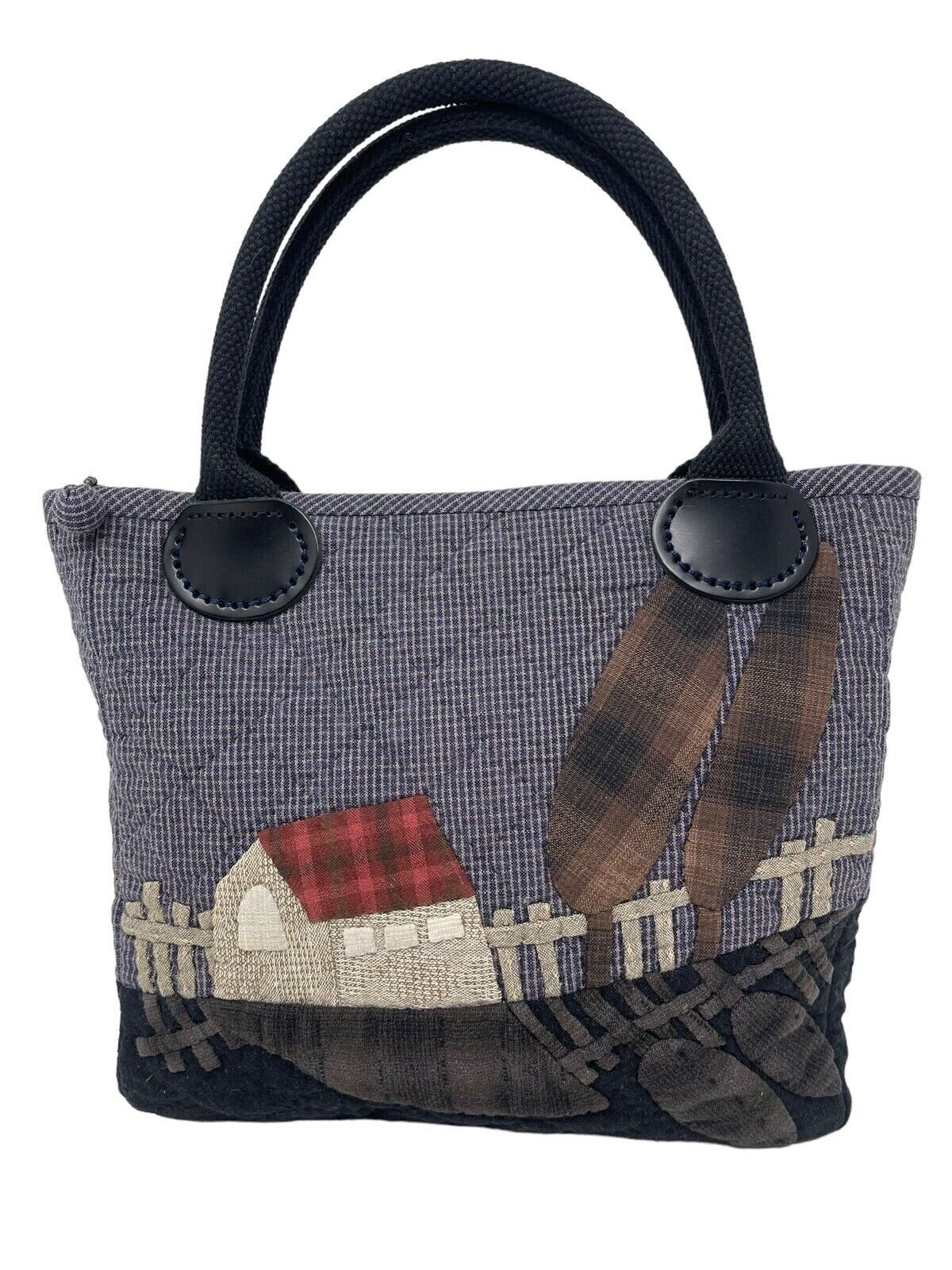 New Handmade Satchel Quilted Bag Hand Sewn House Trees Fence - Etsy