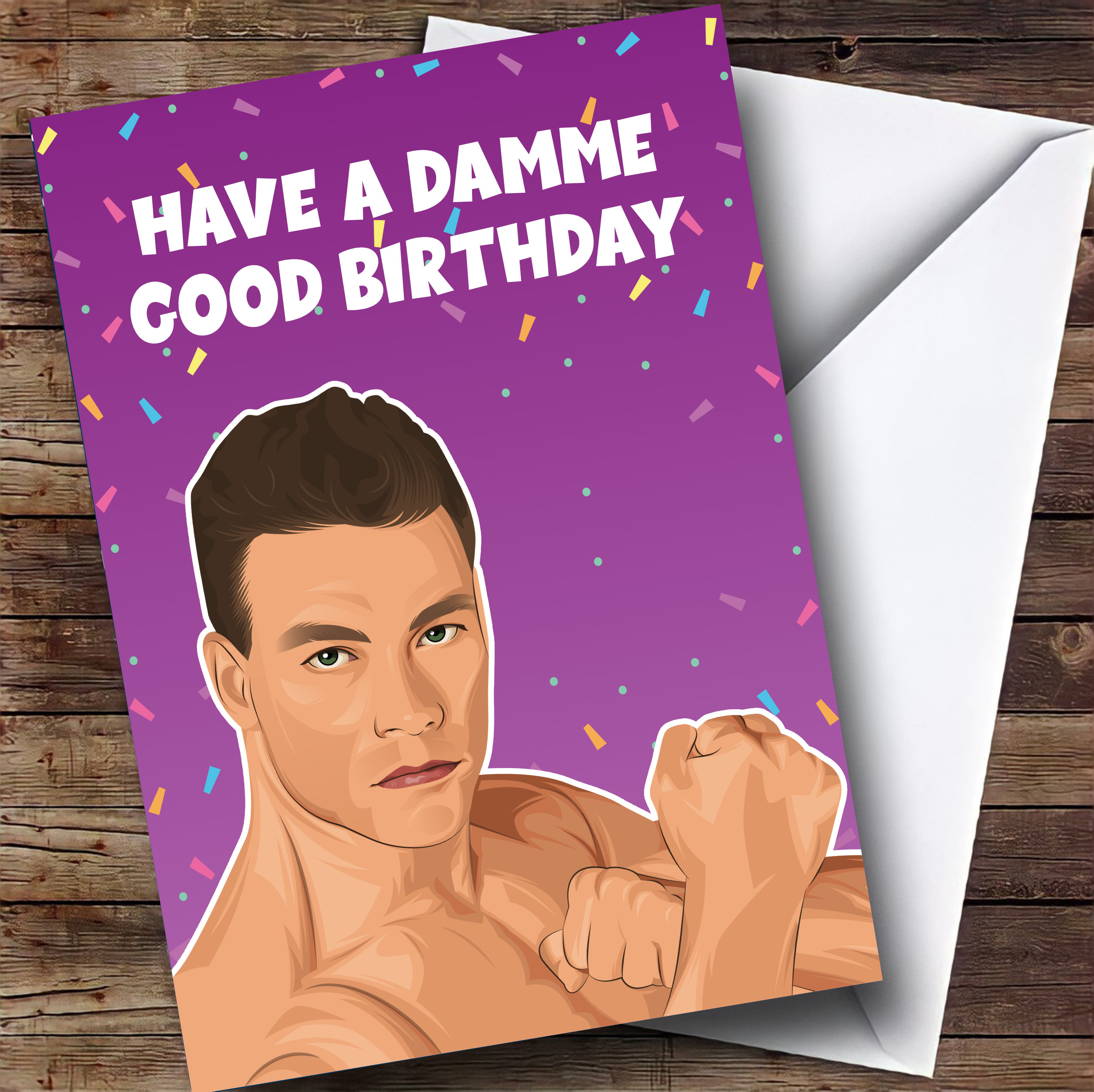 A5 Jean-claude Van Damme Birthday Card - Etsy