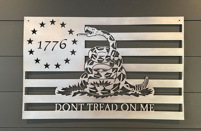 24"x15" Don't Tread on Me, Steel Snake Flags - Etsy