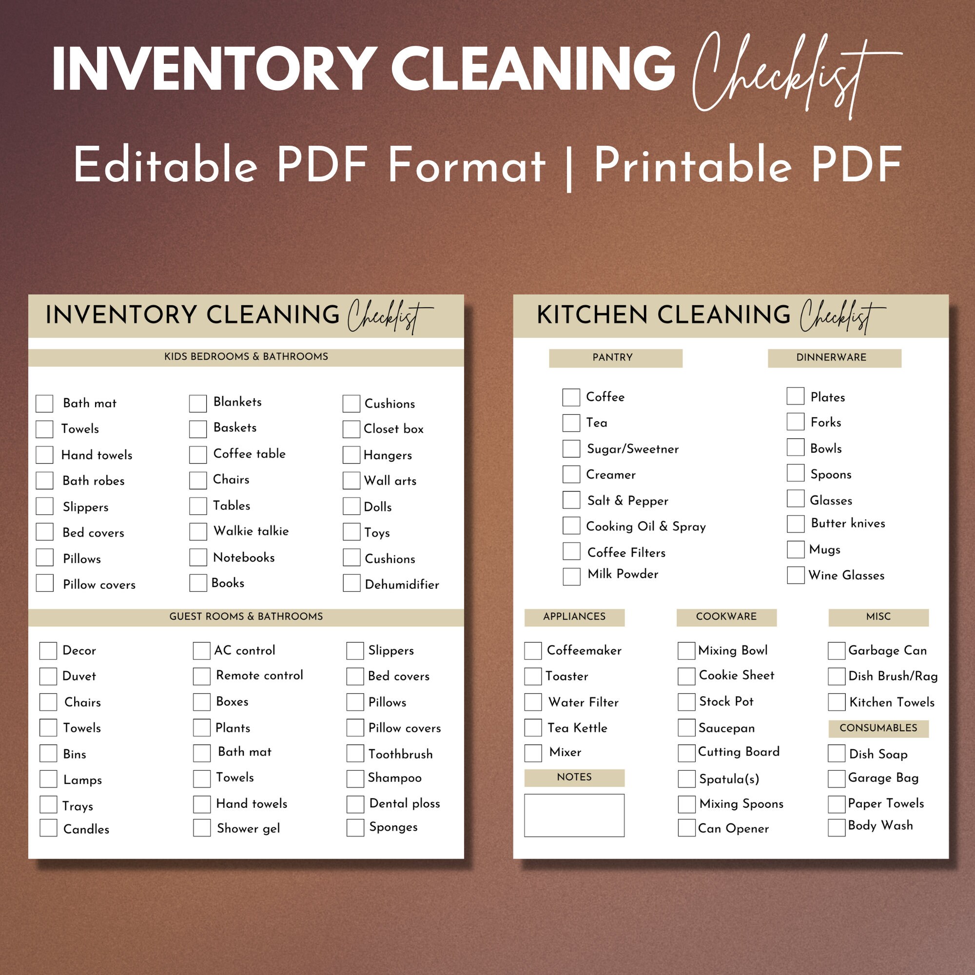 Airbnb Inventory Checklist Template Editable Airbnb Essential - Etsy