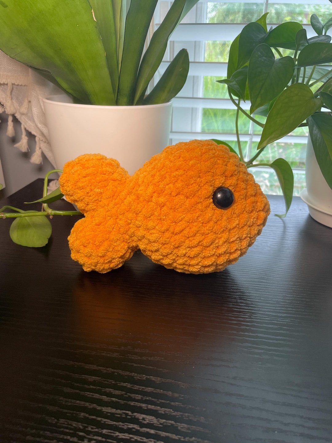 Crochet Goldfish Cracker Plushie / Stuffed Animal - Etsy