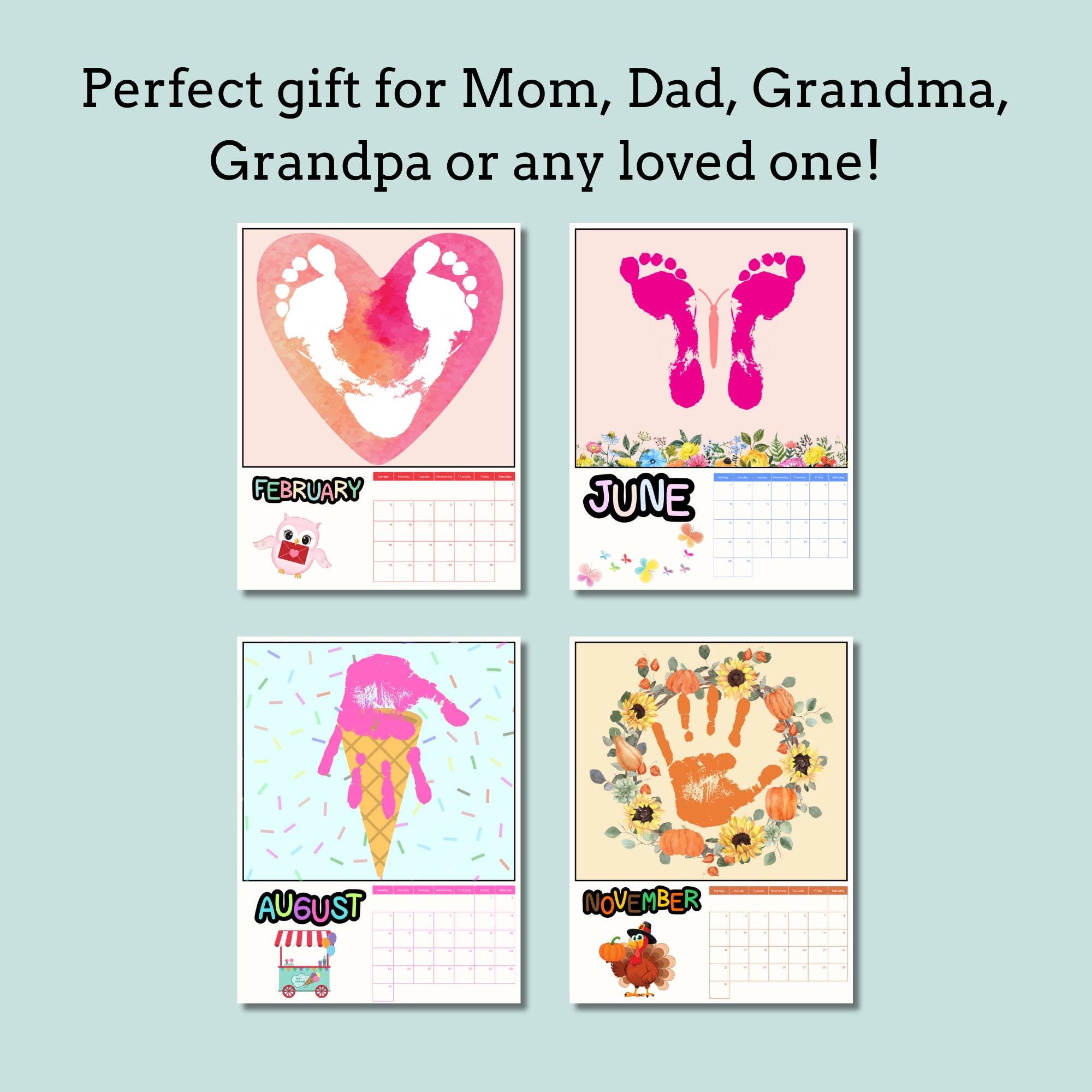 Handprint Calendar 2025, 2025 Handprint Footprint Calendar Craft ...