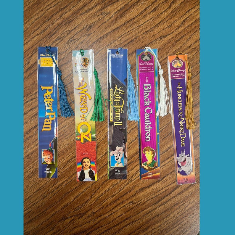 Disney VHS Bookmarks, Book Club Gift, Book Worm Gift, Movie Bookmarks ...