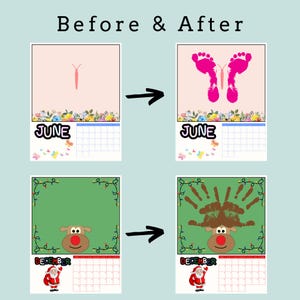 Handprint Calendar 2025, 2025 Handprint Footprint Calendar Craft ...
