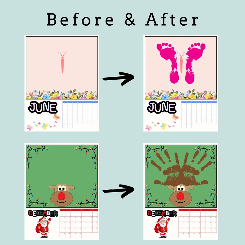 Handprint Calendar 2025, 2025 Handprint Footprint Calendar Craft ...