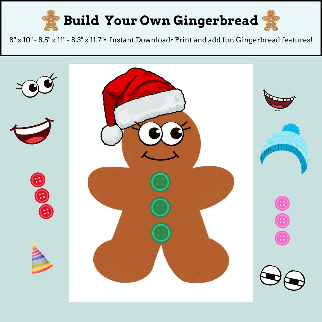 Create Your Own Gingerbread Clipart, Christmas Clipart, Gingerbread Man ...