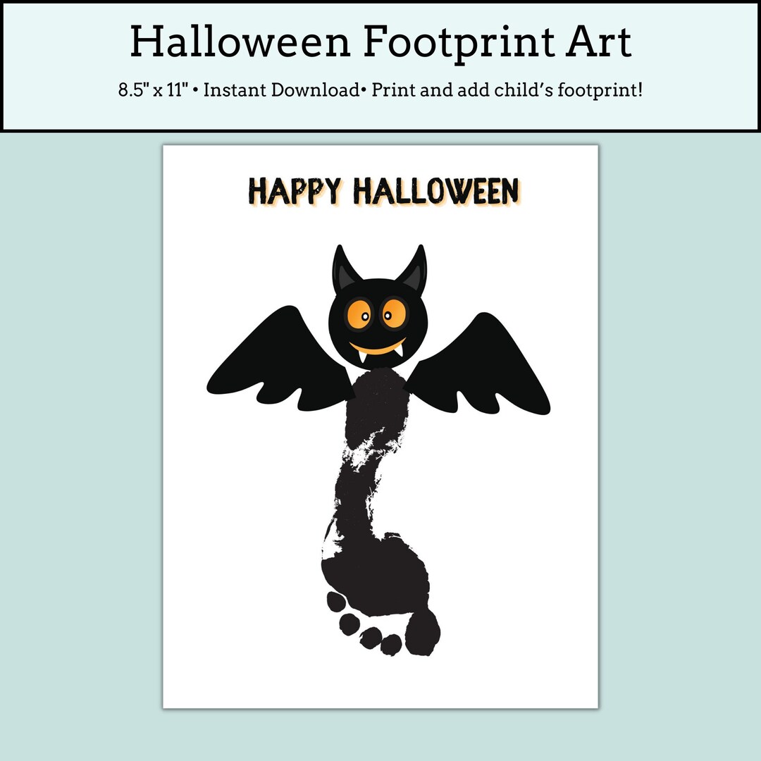 Halloween Crafts Footprint Art Kids Footprint Art Halloween - Etsy