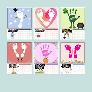 Handprint Calendar 2025, 2025 Handprint Footprint Calendar Craft ...
