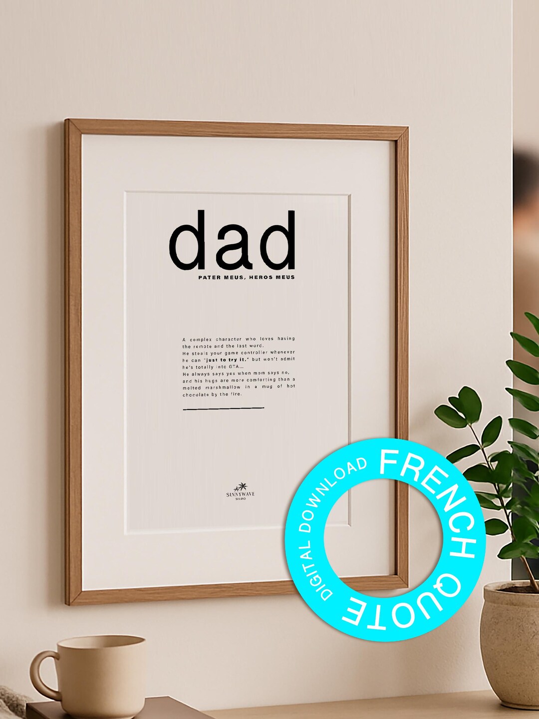 Dad Poster | Funny Dad Printable Wall Art | Minimalist A4 Poster for ...