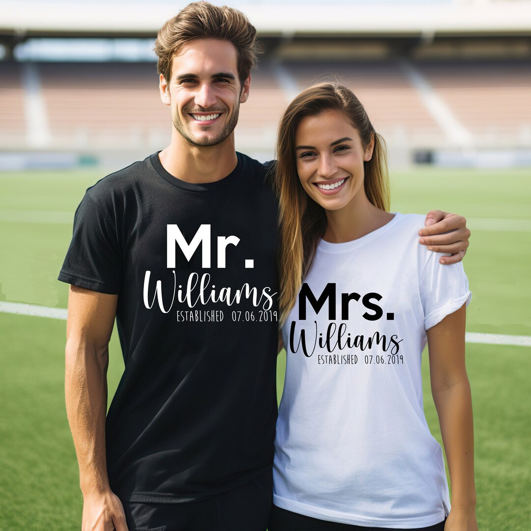 Personalized Mr Ans Mrs Williams Established T-shirt Custom - Etsy