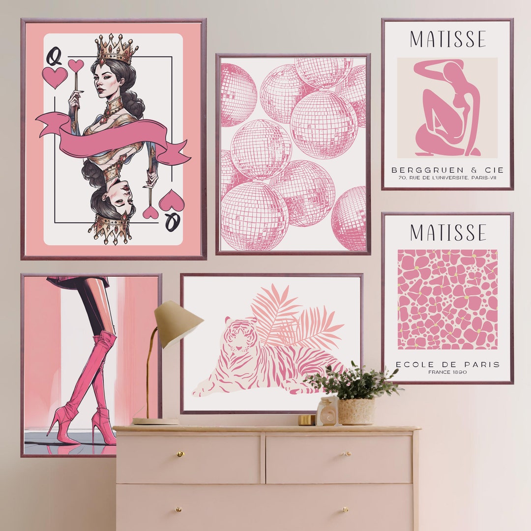 Preppy Gallery Wall Set of 6 Matisse Prints Preppy Pink - Etsy