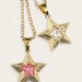 Pink Star Necklace - Etsy