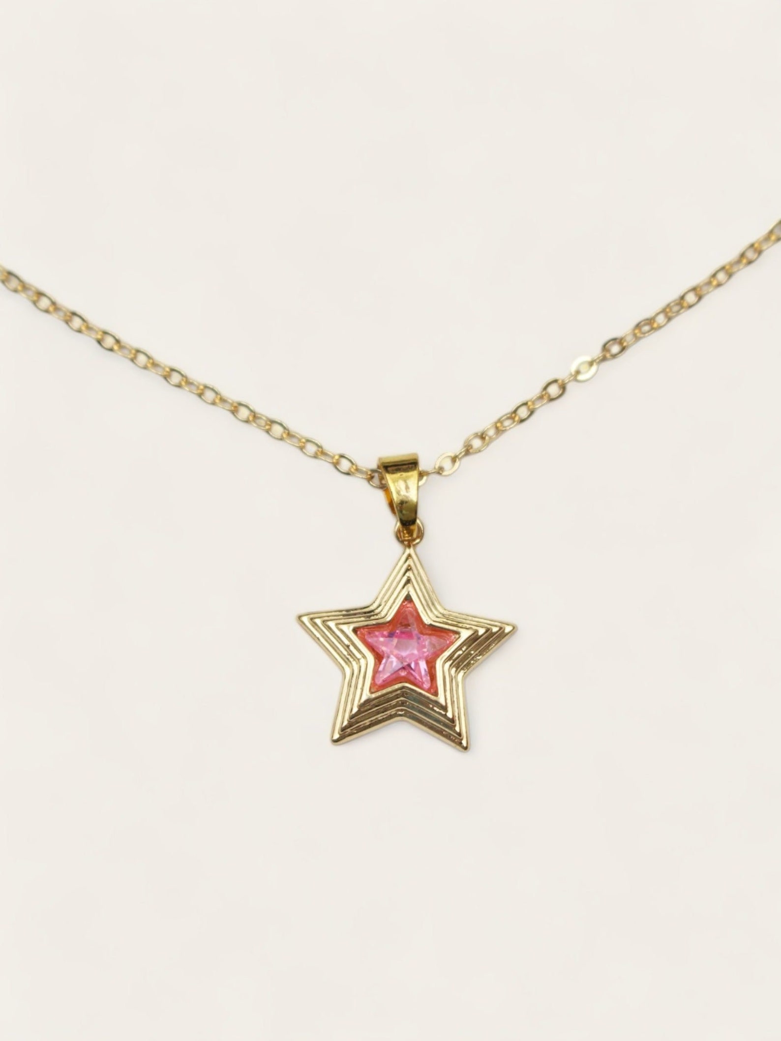 Pink Star Necklace - Etsy