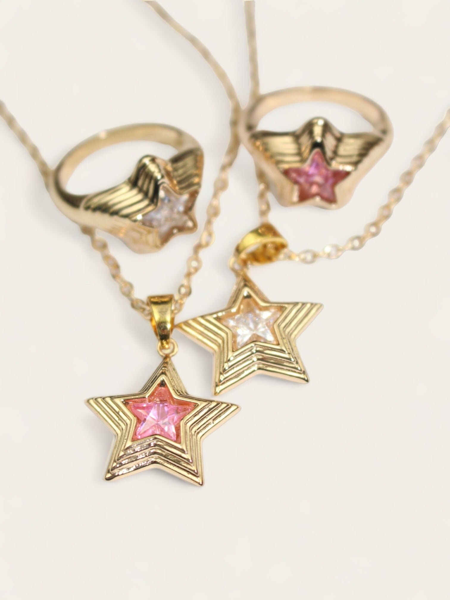 Pink Star Necklace - Etsy