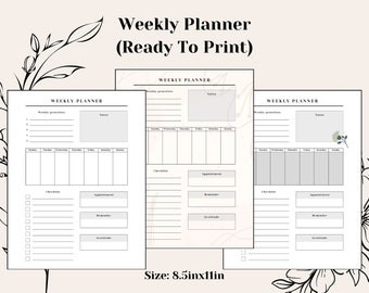 Weekly to Do List Printable, Weekly Schedule, Productivity Planner ...