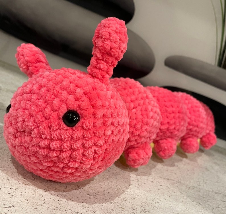 15 Inc, Crochet Plush Caterpillar, Stuffed Animal, Adorable Amigurumi ...
