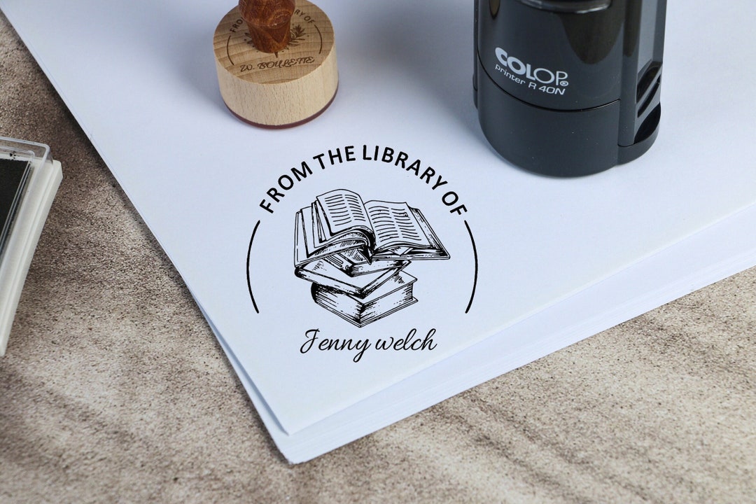 BOOK STAMP Personalized Book Stamp Self Inking Library - Etsy Norway