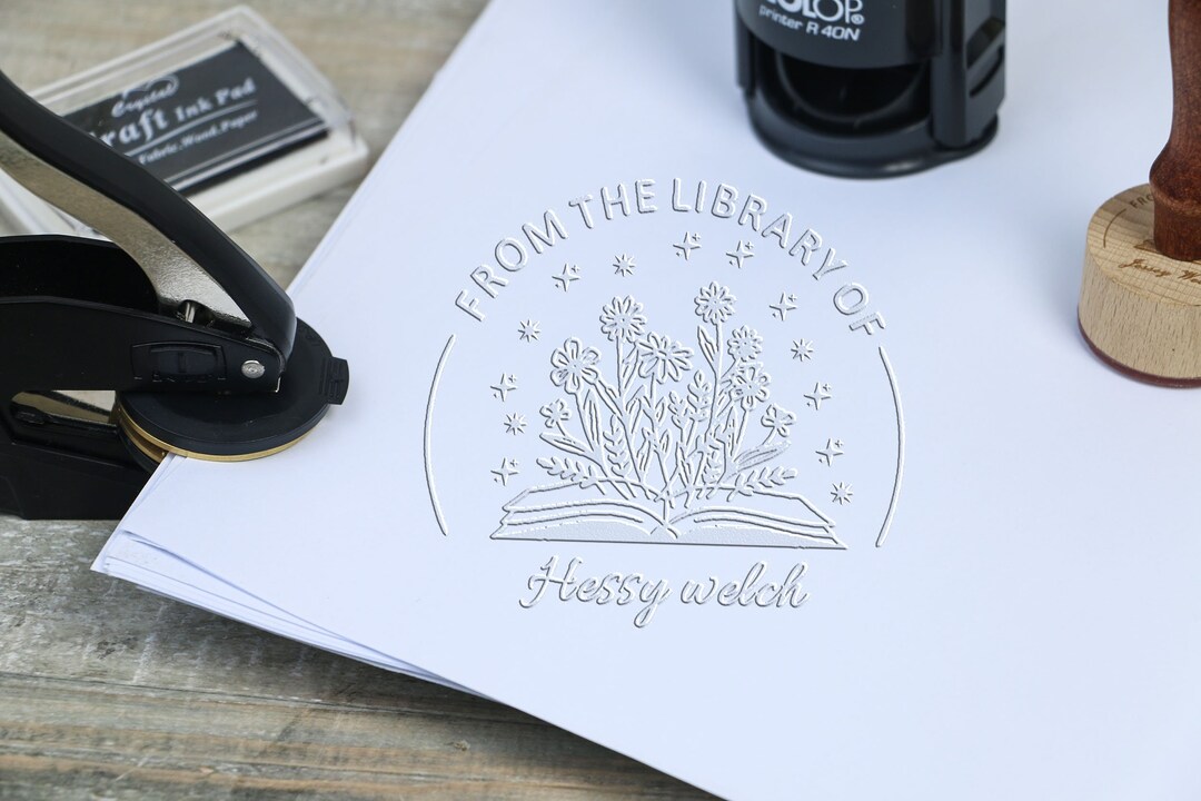 Personalized Book Embosser, Custom From the Library of Book Stamp ...