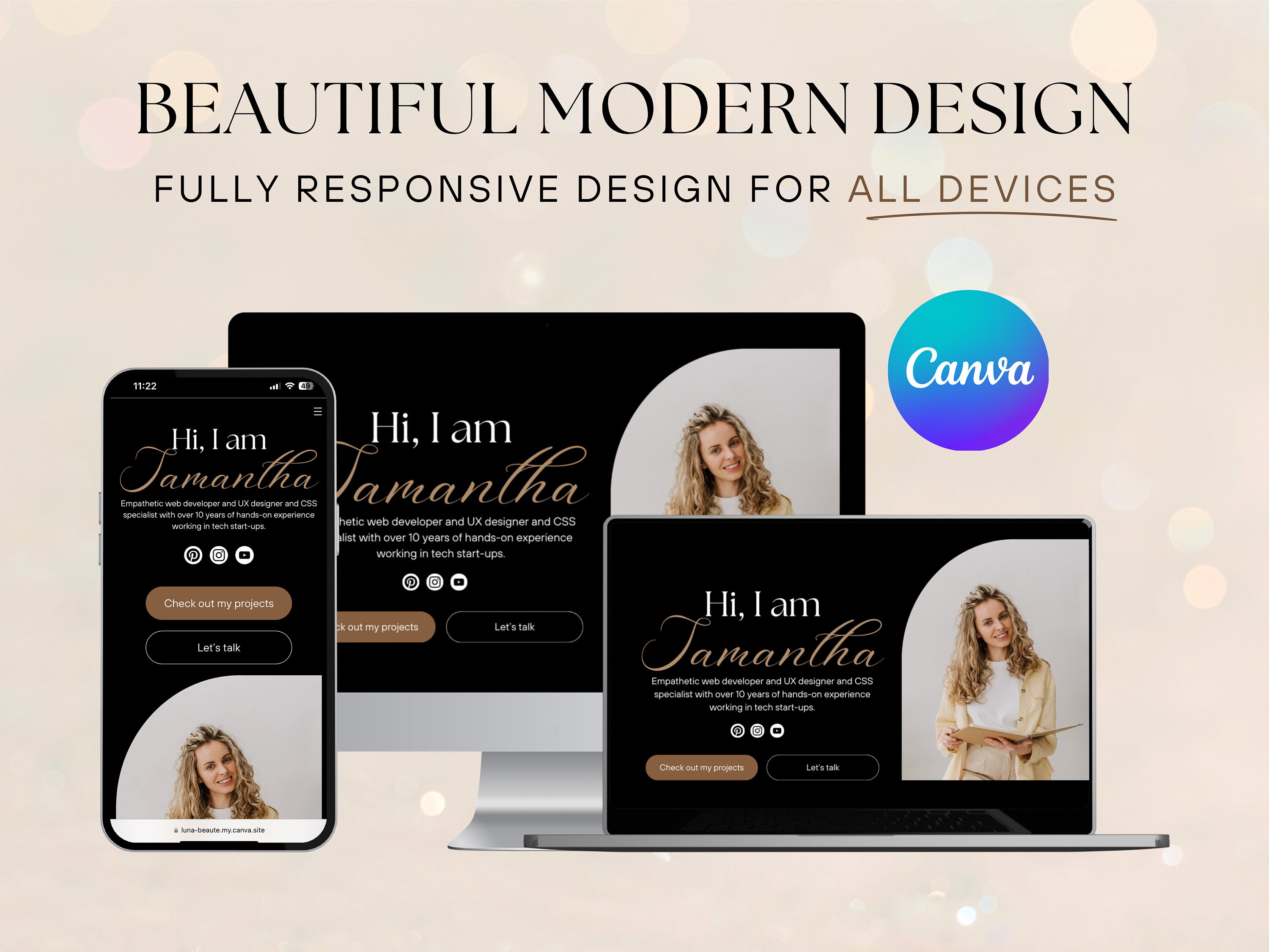 UX Design Portfolio Template Graphic Design Portfolio Website Editable ...