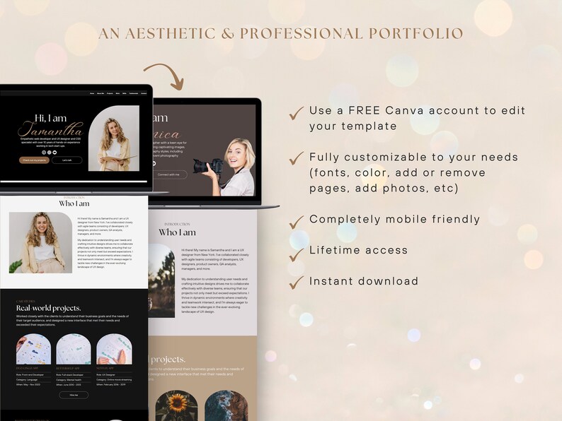 UX Design Portfolio Template Graphic Design Portfolio Website Editable ...