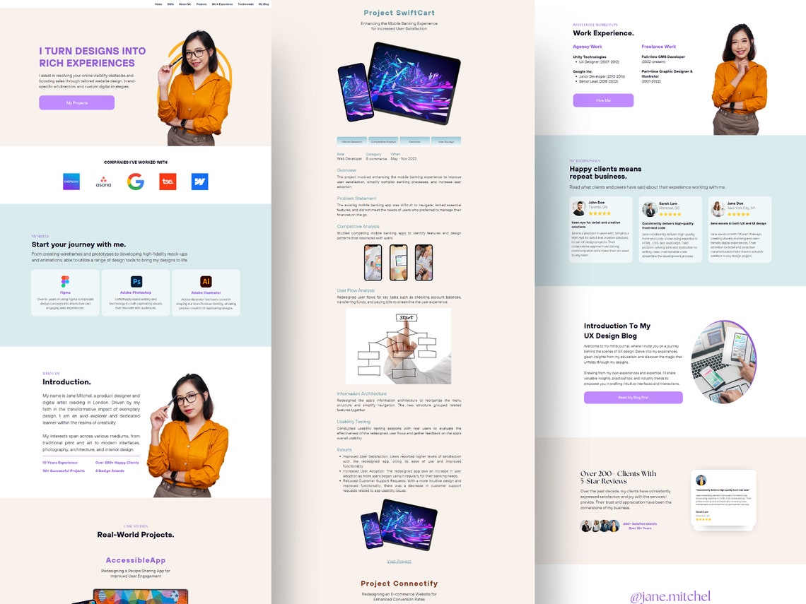 Graphic Designer Portfolio Website UX Designer Portfolio Template ...