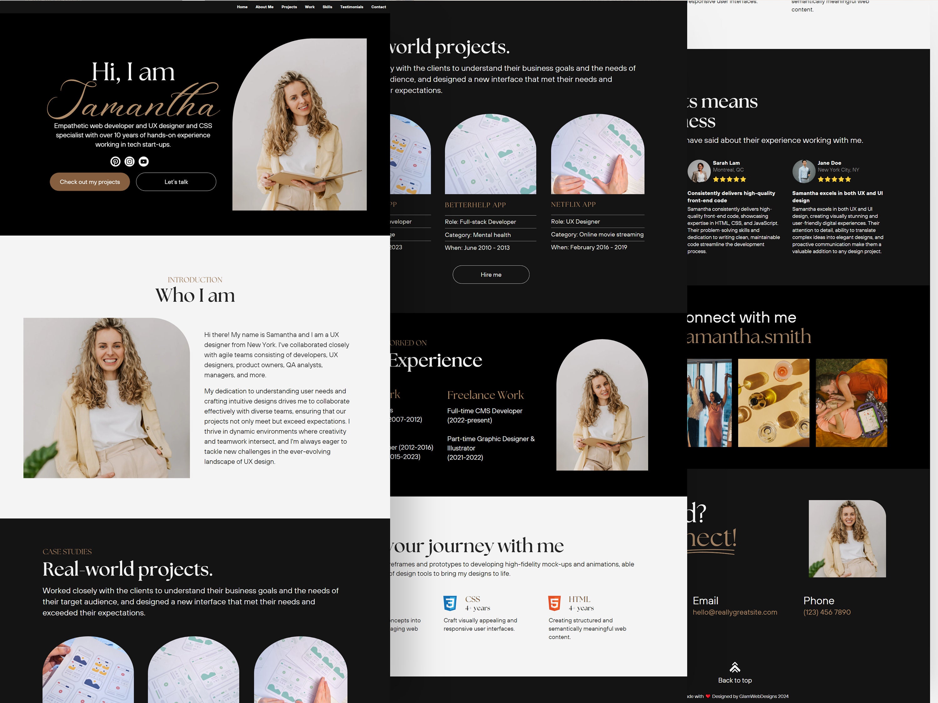 UX Design Portfolio Template Graphic Design Portfolio Website Editable ...