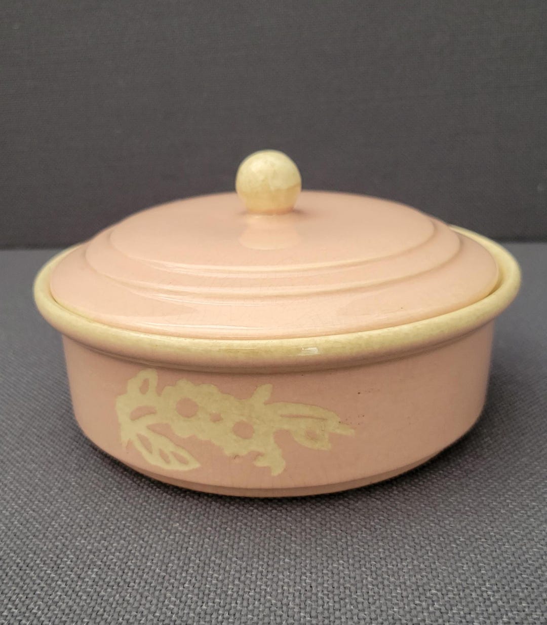 Vintage 1940s Cameo Ware Harker Pink Pottery Cameo Stacking Dish With ...