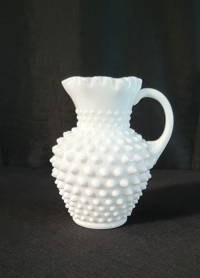 Fenton White Milk Glass Mini Hobnail Mini Pitcher - Etsy