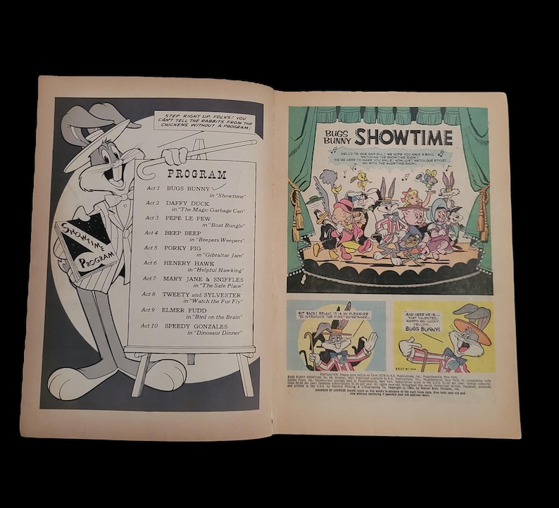 Vintage” Bugs Bunny: Showtime” Comic Book No. 86 - Etsy